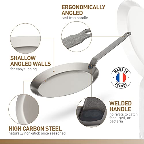 Matfer Bourgeat 062034 Round Crepe Pan, 9 1/2-Inch, Gray