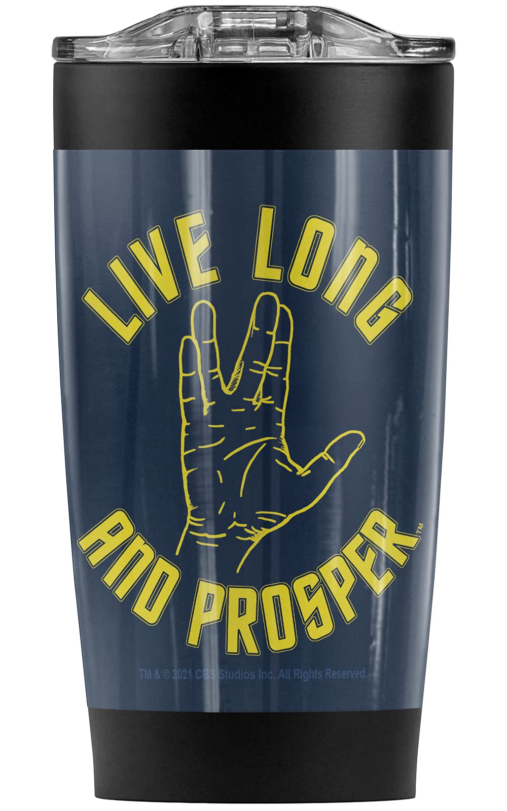 LOGOVISION Star Trek Live Long Hand Stainless Steel Tumbler 20 oz Coffee Travel Mug/Cup, Vacuum Insulated & Double Wall with Leakproof Sliding Lid | Great for Hot Drinks and Cold Beverages