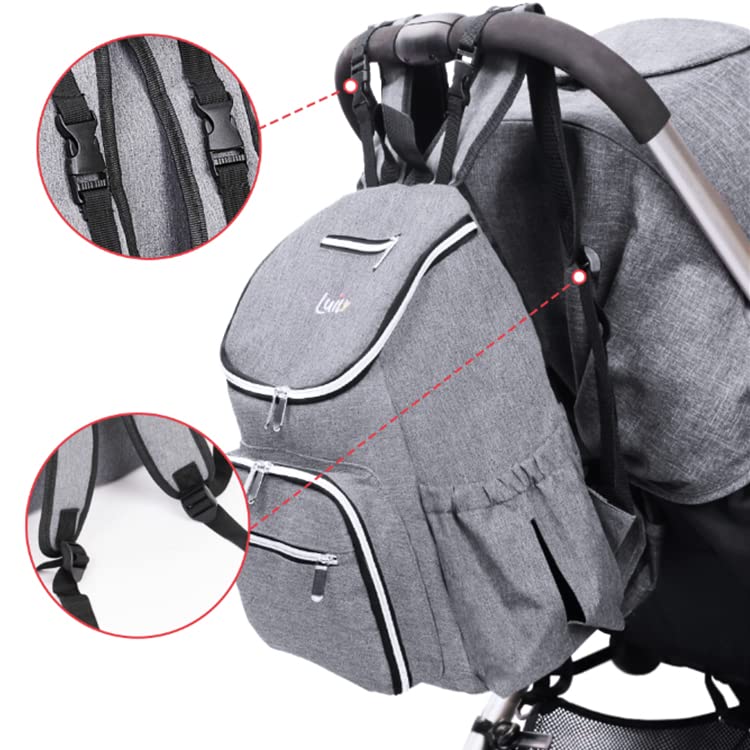 LuitBaby Large Diaper Bag Backpack, Baby Diaper Backpack, Multi-Functional Large Diaper Bag for Boys and Girls