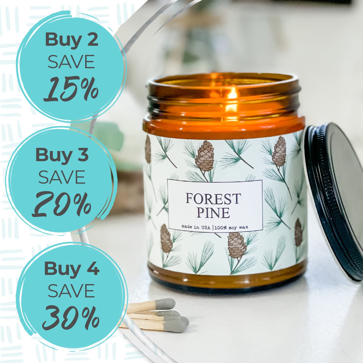Moonlight Makers “Fresh Cut Christmas Tree” Candle, Christmas Scented Soy Candle with Essential Oils, Holiday Candle for Home, Long Lasting 40+ Hour Burn Time, 9oz Clear Glass Jar