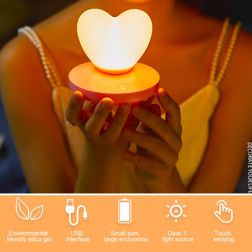 LVOERTUIG LED Night Light, Soft Silicone Duck Lamp, Portable Rechargeable Touch Bedside Lamp for Room Decor