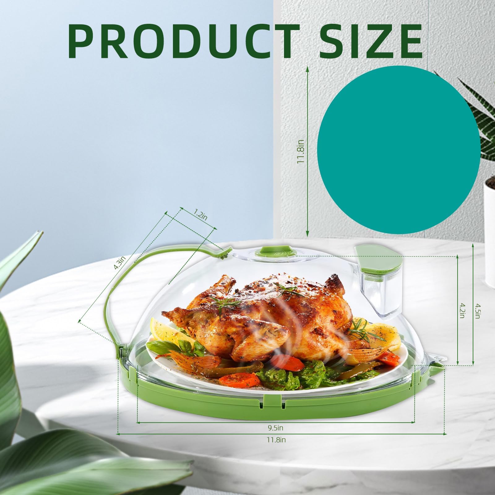 Microwave Splatter Cover with Steamer, Microwave Cover with Water Steamer, Clear Microwave Cover and Silicone Pad for Food, Adjustable Vented Splatter Guard with Handle, Home Kitchen Gadgets