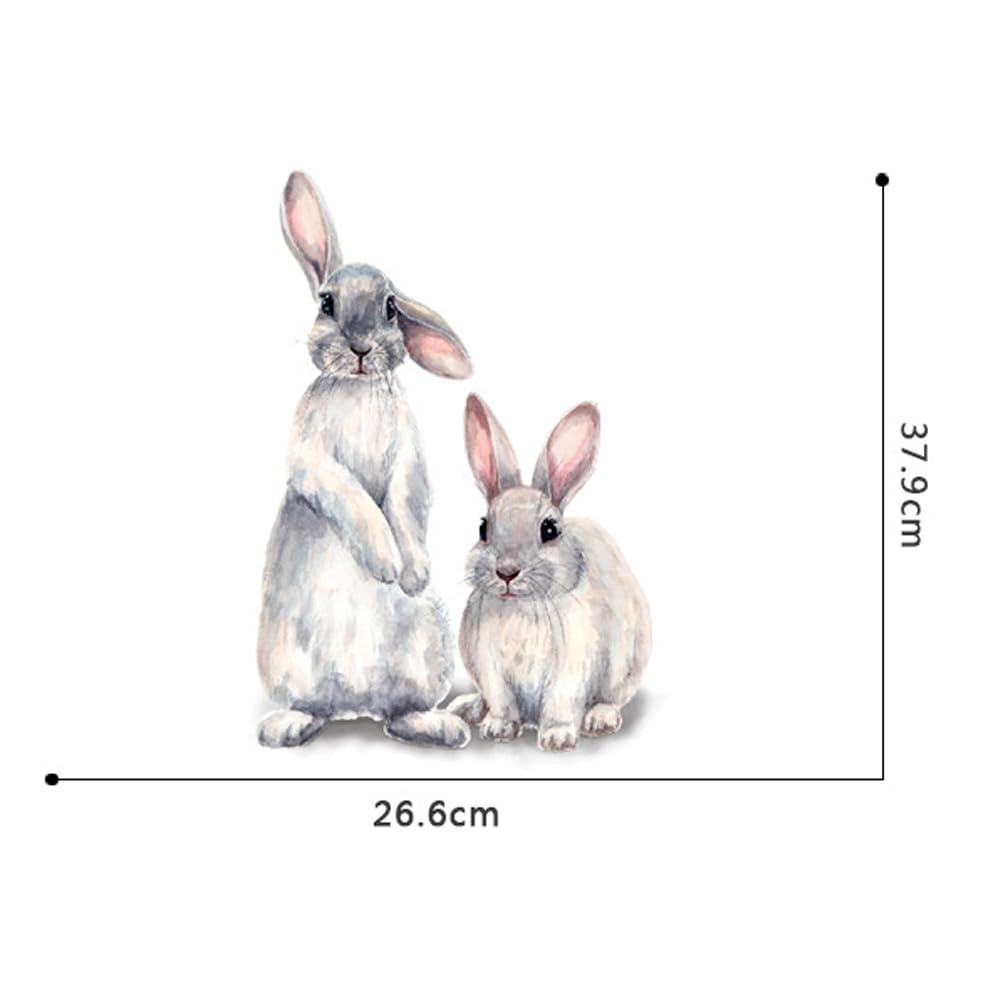 NOLITOY Easter Wall Decals Cute Bunnies Glass Stickers Removable Rabbit Wall Stickers for Bedroom Home Decal Art Easter Supplies