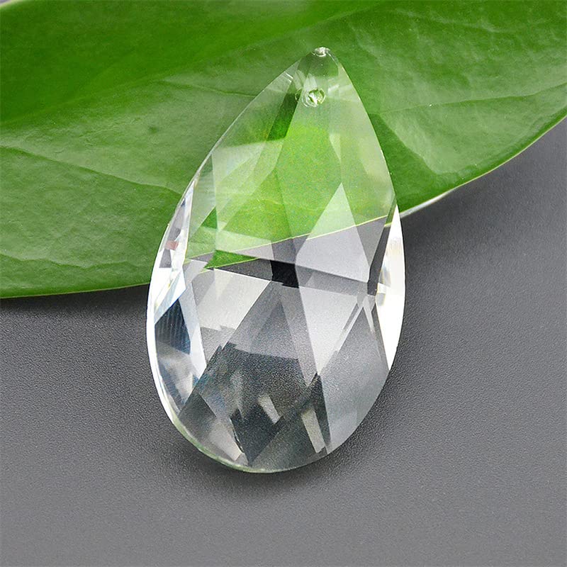 LoveUnited 10pcs Crystal Pendants 1.5"/38mm Crystal Suncatcher - Rainbow Maker Crystal, Hanging Crystals Prisms for Windows, FengShui, Hanging Ornament for Decoration, Chandelier Crystals Replacement