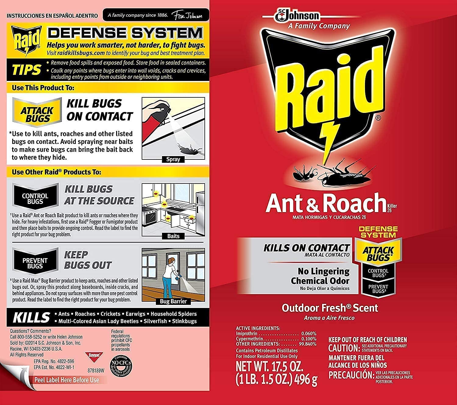 Raid Ant and Roach Killer 17.5 Ounce (Pack of 4)