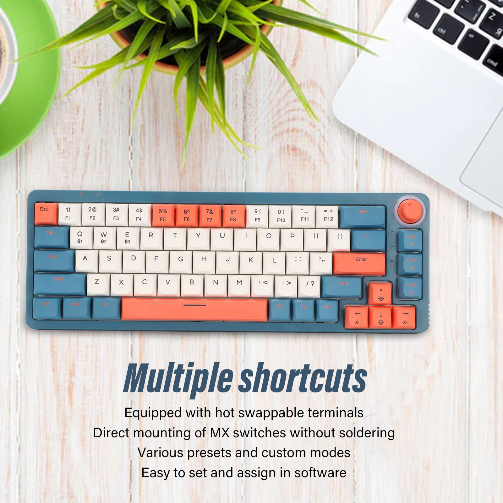 Mechanical Gaming Keyboard Comfortable Tactile PBT XDA Keys Gaming Keyboard 5.0 Wired Cool LK67 for Daily Home Use (Yellow Switch)