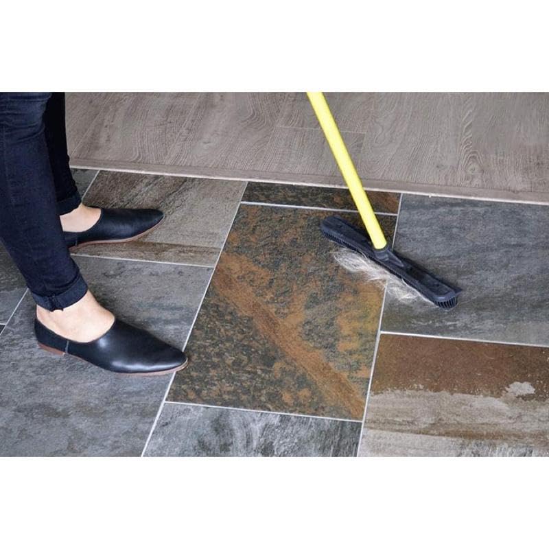 Pet Hair Removal Broom - Extendable & Made with Soft Rubber Bristles and Built-in Squeegee
