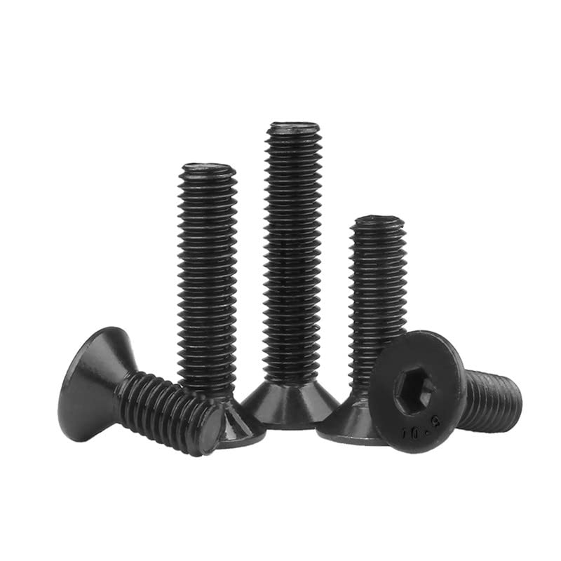 MOOPW Countersunk Bolts - Grade 10.9 Carbon Steel Hex Socket Cap Screw Flat Head Allen Bolts Machine Screws Fasteners M3 M4 M5 M6