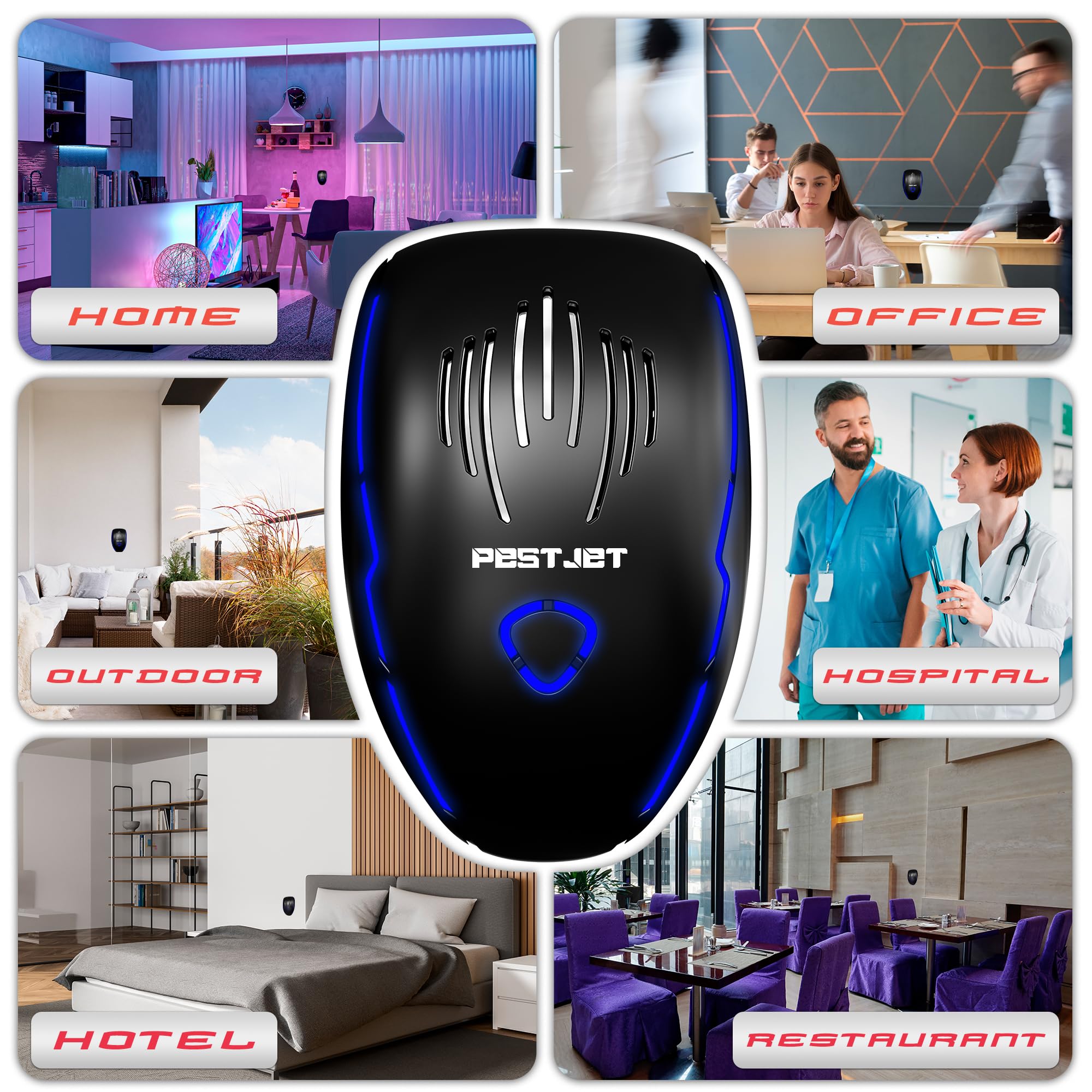 New 2024 Ultrasonic Pest Repeller Plug in - 2 Pack β Outdoor/Indoor Electronic Pest Repellent - Get Rid of Rat Bat Mouse Squirrel Bug Bee Ant Spider Wasp Cockroach Fly Mosquito Rodent Termite Roach