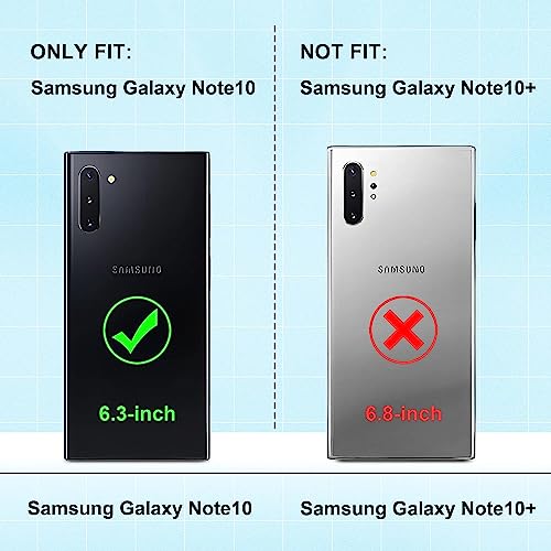 LeYi for Samsung Note 10 Case: Galaxy Note 10 Phone Case with [2 Pack] Camera Lens Protector, Military-Grade Shockproof Protective Case with Metal Ring Kickstand for Samsung Note 10, Black