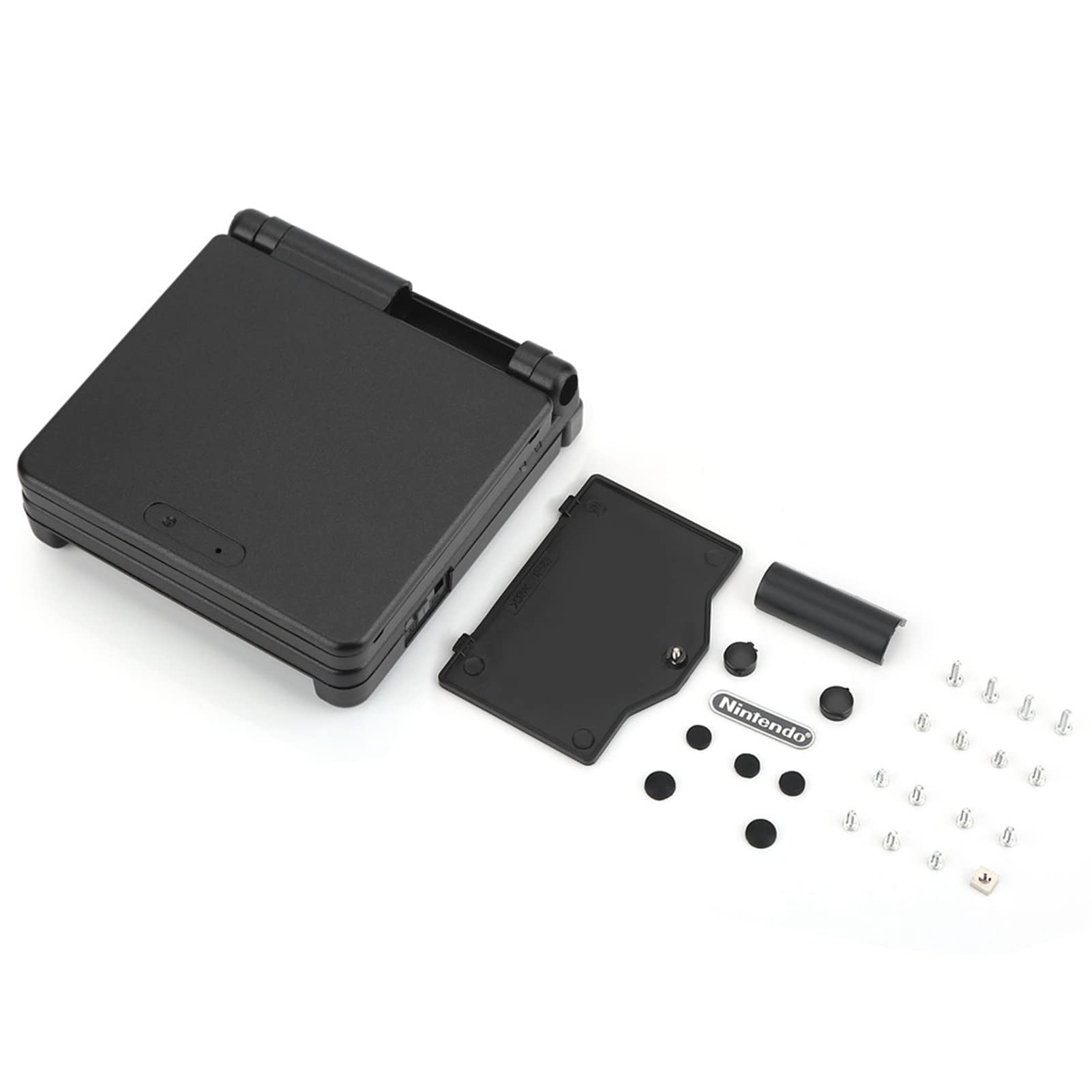 KOSDFOGE Compatible with Nintendo Game Boy Advance GBA SP Protective ABS Case Cover Repair Parts Kit(Black)