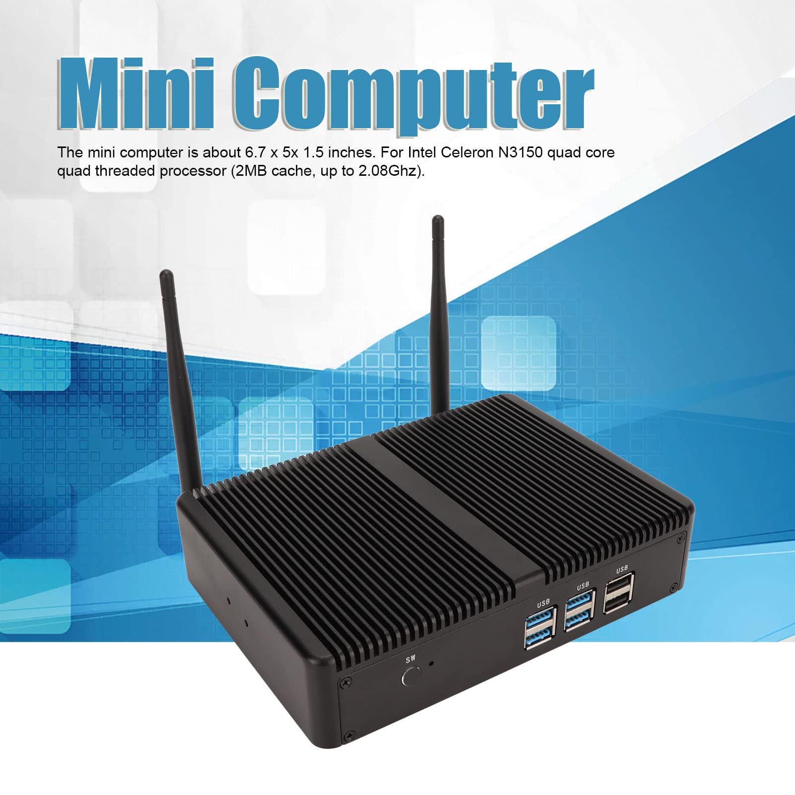 Mini PC, 100240V 8GB DDR3L Mini Computer for Gaming (US Plug)