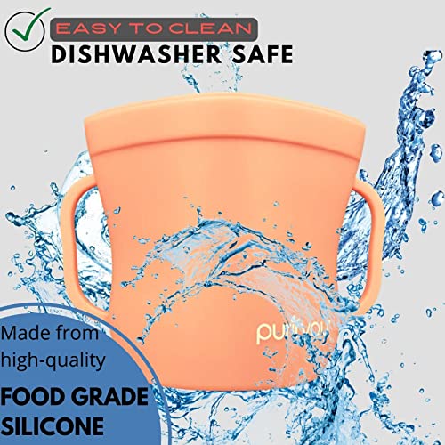 Platinum Silicone Reusable Snack Storage Bags | Snack Bags, Dual Purpose, 4 oz Set of 10, with Erasable Bag Marker, Freezer Storing Pouches 4 ounce | purifyou