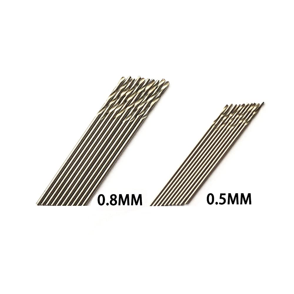 JFOGO Titanium Twist Drill Bit Set (60Pcs)and 20Pcs Mini Drill Bits 1-3.5MM,0.5MM,0.8MM, HSS42 Fully Ground Micro Drill Bits for Wood,Soft Metal,Plastic, Aluminum Alloy,Metric