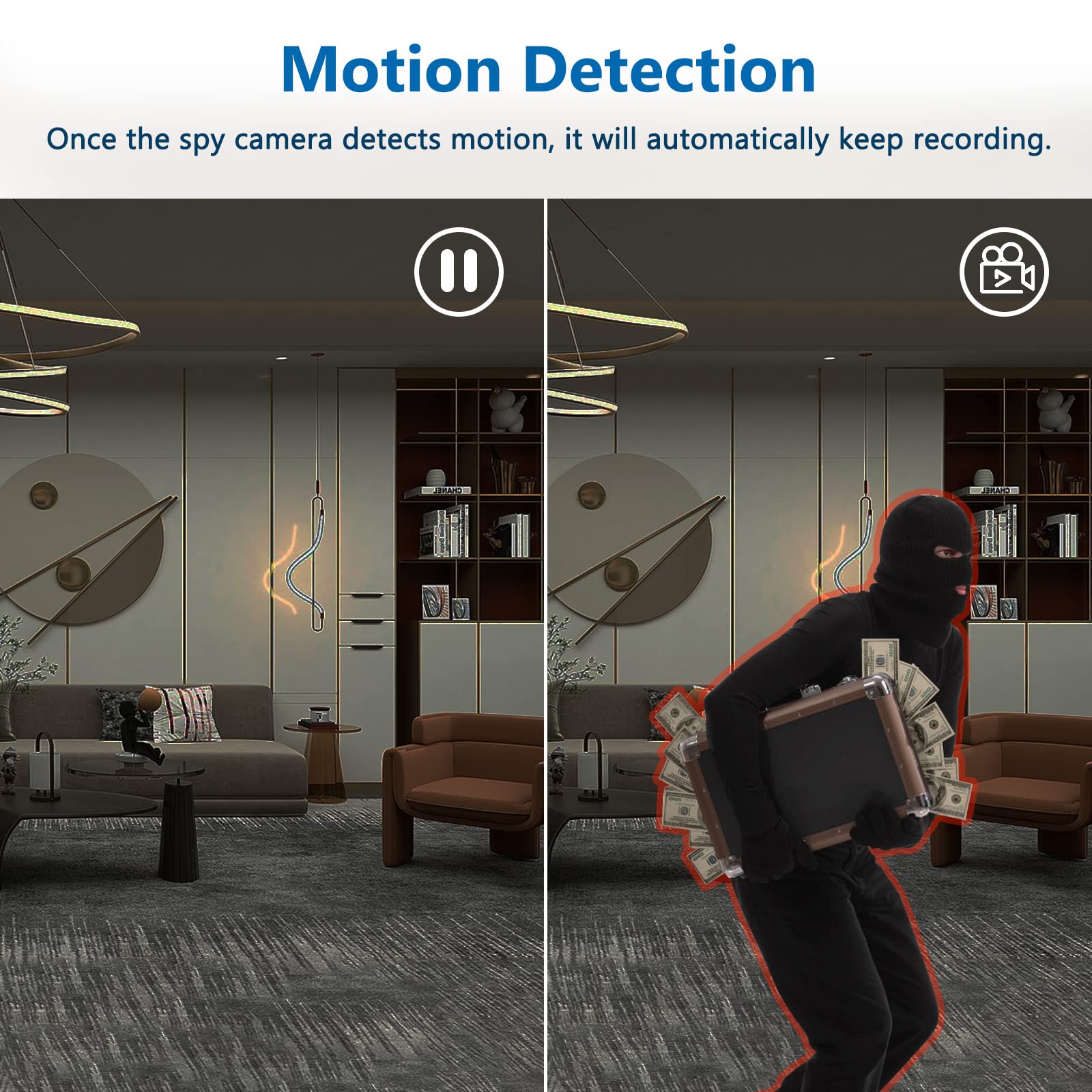 Mini Spy Camera with 32GB Card 1080P Hidden Camera with Motion Detection Night Vision Small Security Camera Portable Surveillance Camera for Home, Office,Outdoor (NO Wi-Fi)