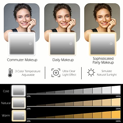 MOMIRA Makeup Train Case with Lighted and Mirror Partitionable Cosmetic Bag Travel Makeup Case Professional Cosmetic Artist Organizer, Waterproof Portable, White&Suit