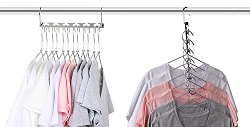 Magicool Hanger Magicool 12 Pack Metal Magic Cascading Hanger Space Saving Hangers Closet Organizers Suit for Shirt Pant Bra Clothes Hangers Space Saving