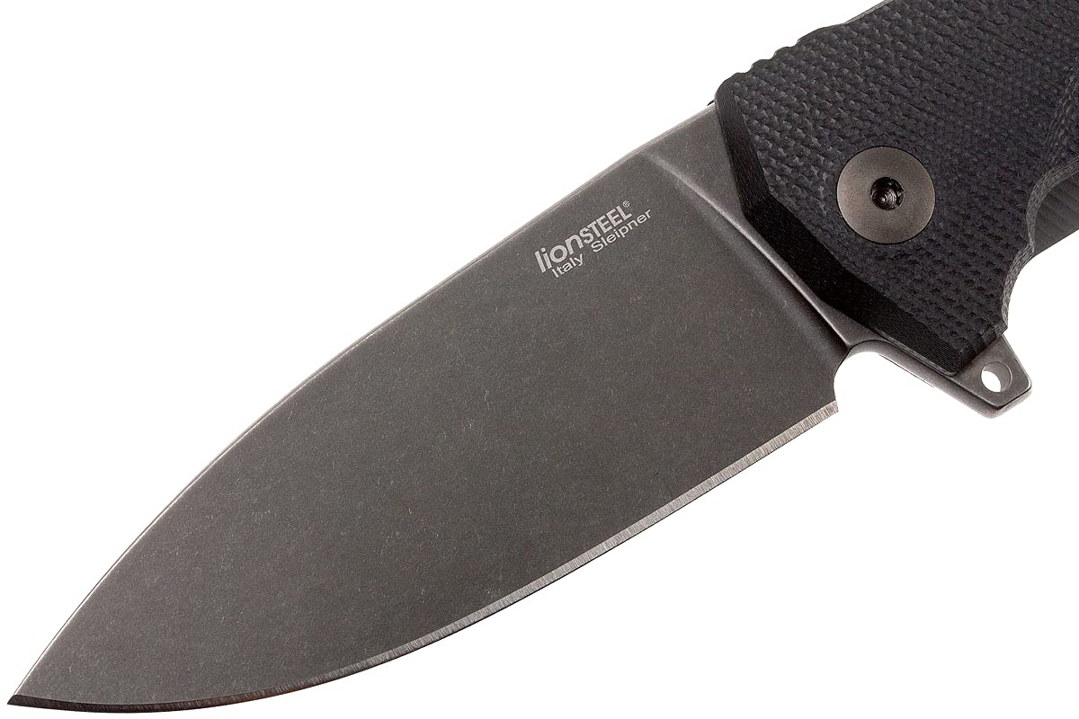 LionSTEEL KUR Folding EDC Pocket Knife, Full Sized Folder, Sleipner Steel Blade, G10 Handles – Lightweight Daily Carry Tool, Black G10 Black Blade