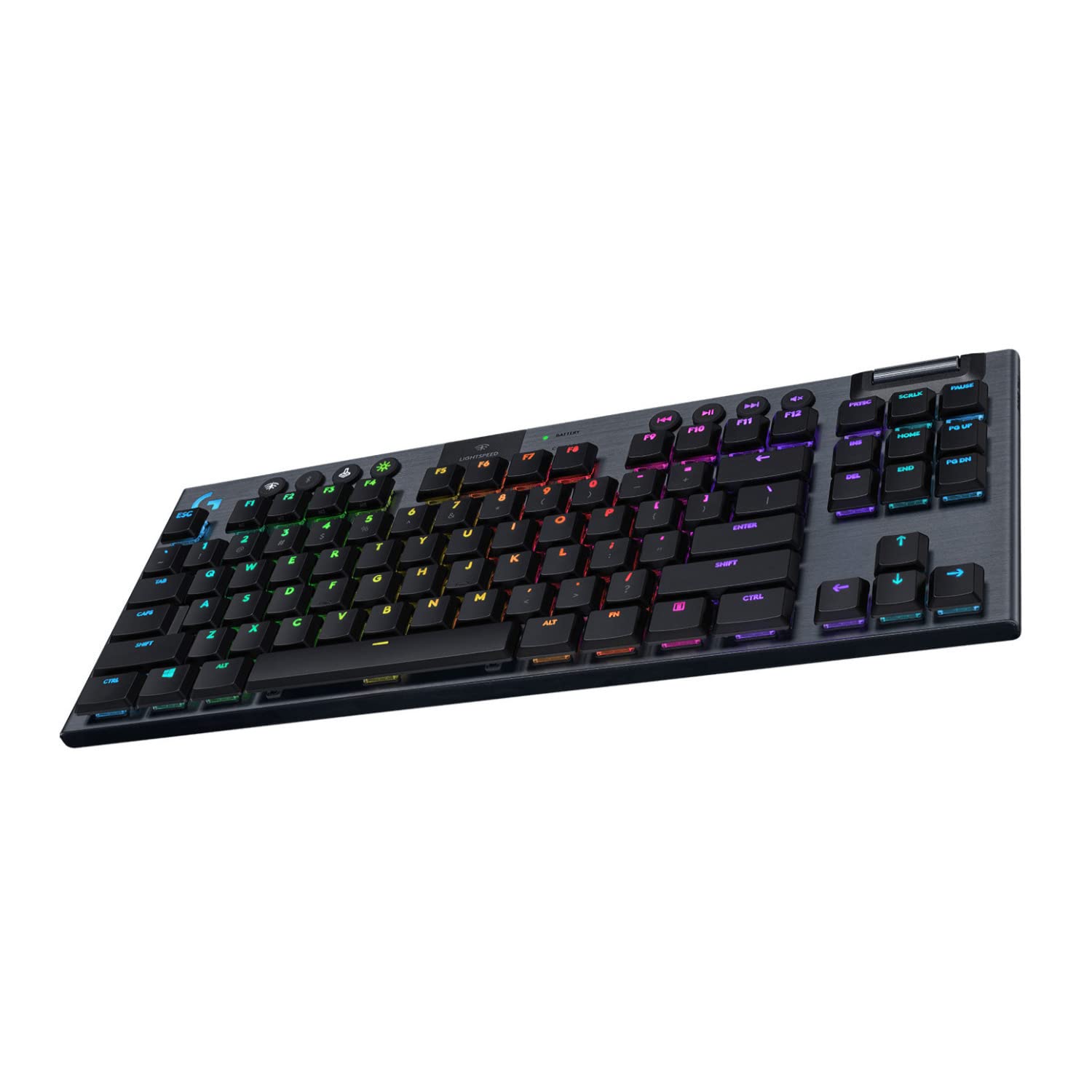 Logitech G915 TKL Tenkeyless LIGHTSPEED Wireless RGB Mechanical Gaming Keyboard (Carbon, Tactile) Bundle with HERO Wired Gaming Mouse, and 4-Port USB 3.0 Hub (3 Items)
