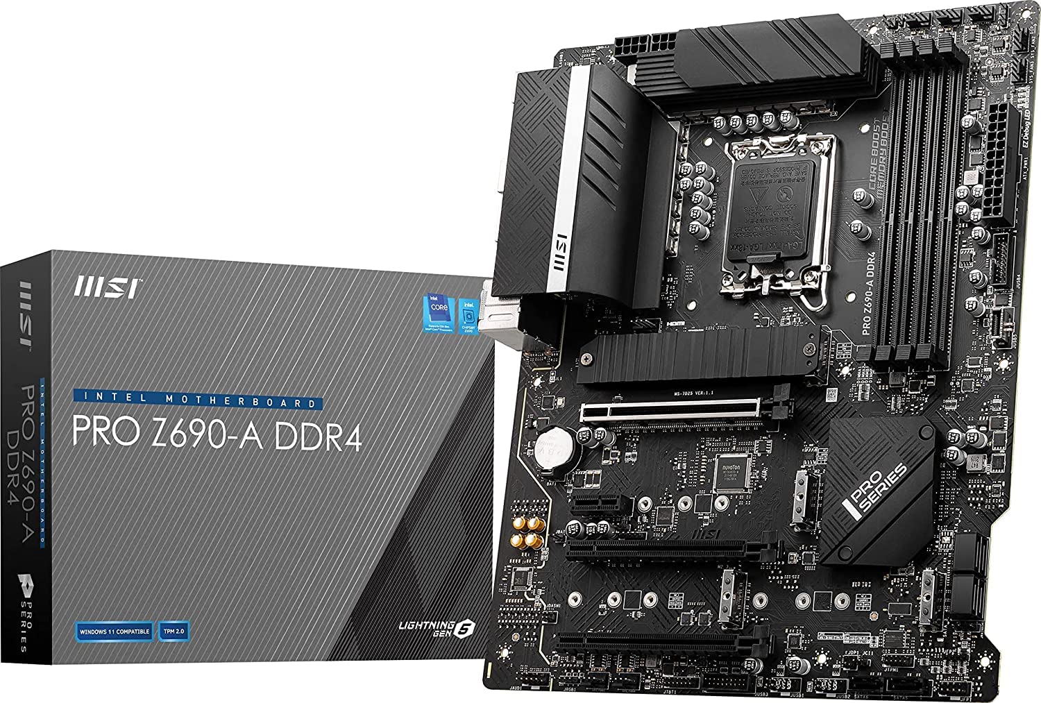 MSI MS-7D25PRO Z690-A DDR4Ɓ-7D25-020,11801-7D25-002STD Opt:B PRO Z690-A DDR4, Z690,LGA1700,4DDR4,3PCI-Ex16,1PCI-Ex1,4M.2,1USB3.2 Gen2 X2, 6USB3, (Renewed)