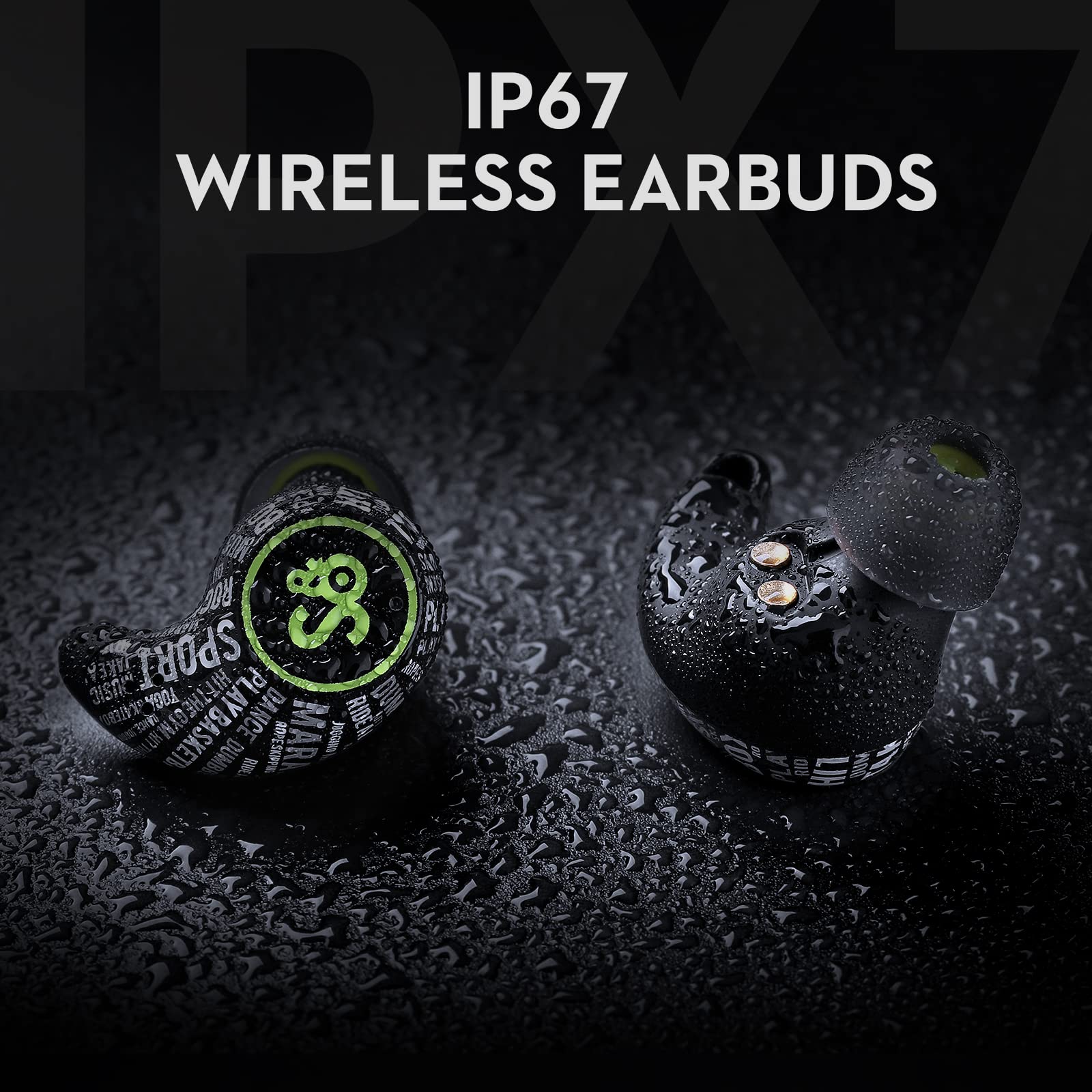 mifo S Active Noise Cancelling True Wireless Earbuds, Bluetooth 5.2 Wireless Sport Headphones, ENC Noise Cancelling, IP67 Waterproof Wireless Earbuds with 3 Modes, Built-in 6 Microphone(Black Green)