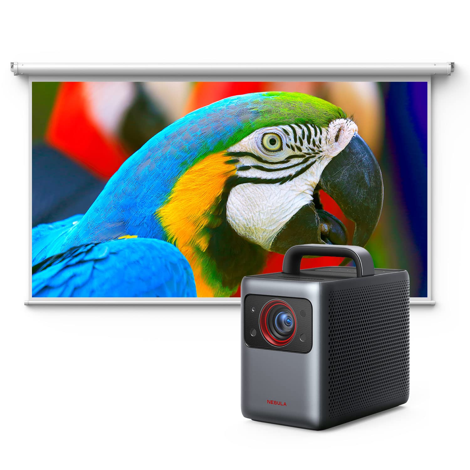 NEBULA Cosmos Laser 1080P Projector with Nebula 100-Inch Projector Screen for Home, Office, and Classroom