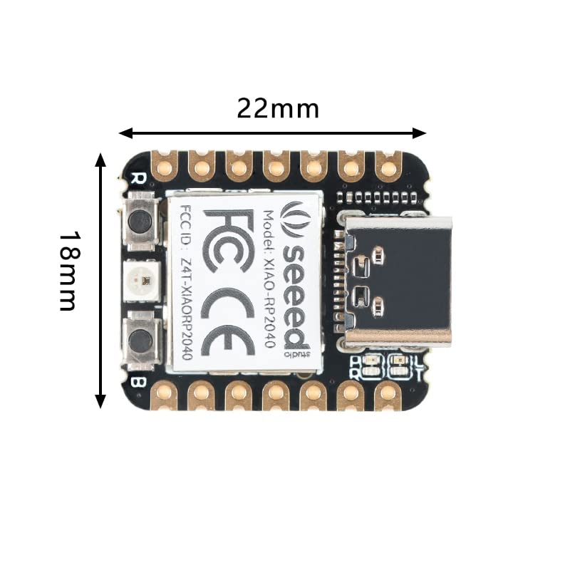 SBUOL Seeed XIAO RP2040 Microcontroller Dual-core ARM Cortex M0+ 2MB Flash I2C/UART/SPI/SWD for Arduino/Micropython/CircuitPython