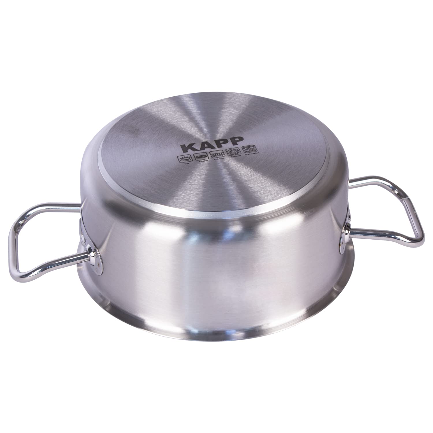 KAPP 6-Quart Classic Stainless Steel Stockpot with Lid, 6-QT, Silver