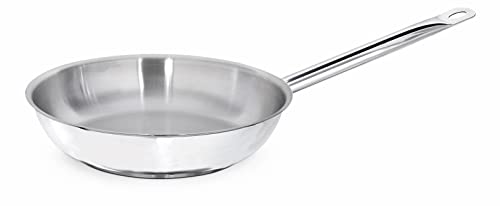 KAPP Frying Pan/Triply Stainless Steel Skillet/Fry Pan with Long and Stay Cool Handle, 11 Inch, Silver