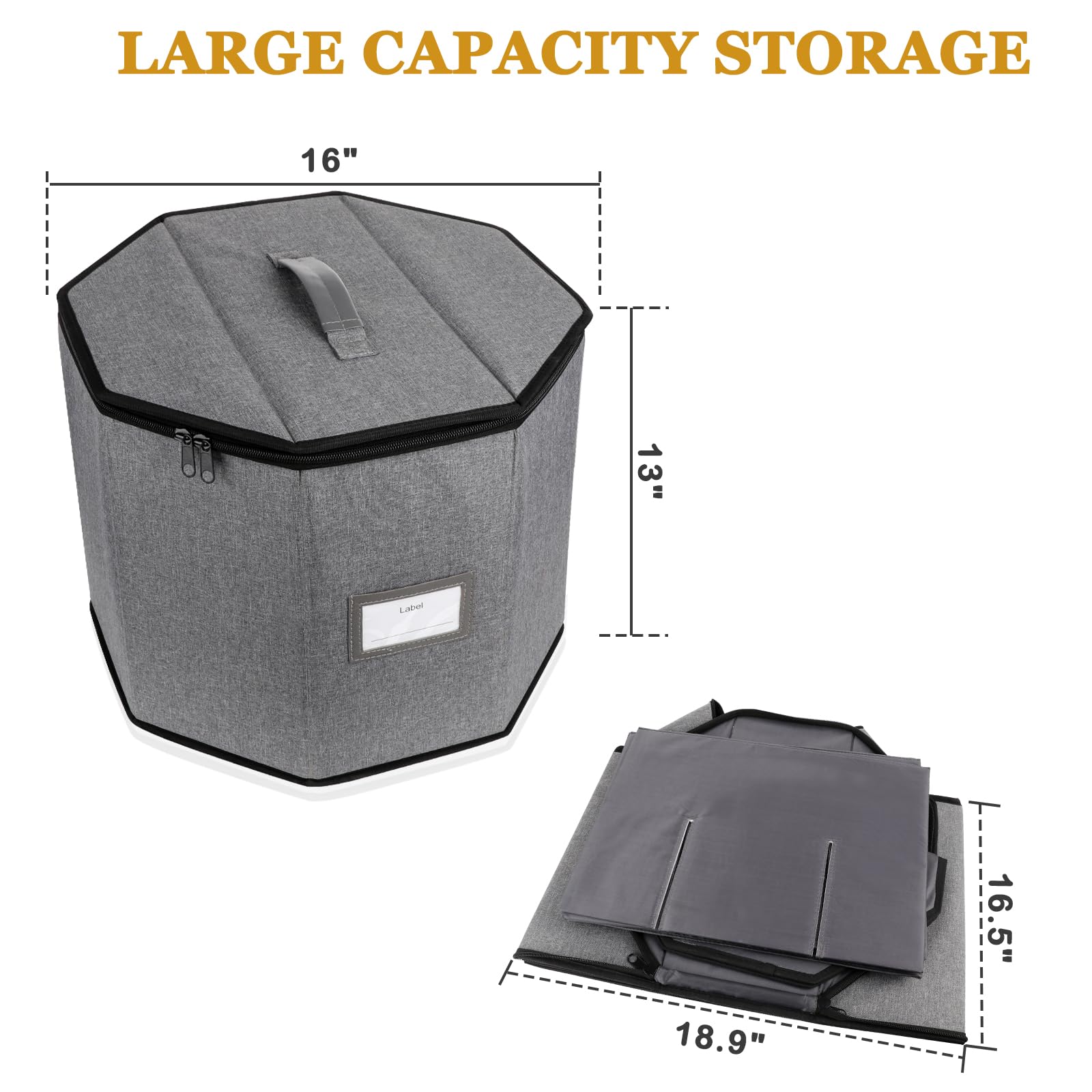 Risapor Hat Storage Box, Hat Boxes for Women/Men Storage,Foldable Travel Hat Box with Lids,Large Hat Boxes,Stuffed Animal Toy Storage,Hat Storage Organizer for Hanging on Suitcase (1)