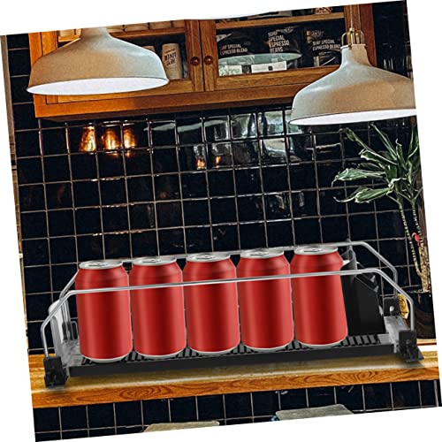 Refrigerator Beverage Shelf Drink Dispenser Fridge Organizer 2pcs Drink Pusher Air Curtain Cabinet Black Abs Freezer Vending Machine Beverage Dispenser Fridge Drink Pusher