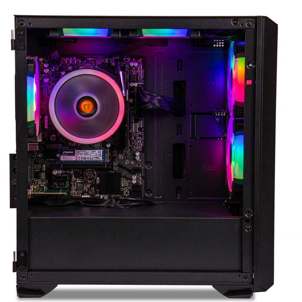 MXZ Gaming Desktop PC Computer I3 12100F, GTX1660S,16G DDR4, NVME M2 500GB SSD, 6 RBG Fans, Windows 11 Pro Ready to use (I3 12100F | GTX1660S Black)