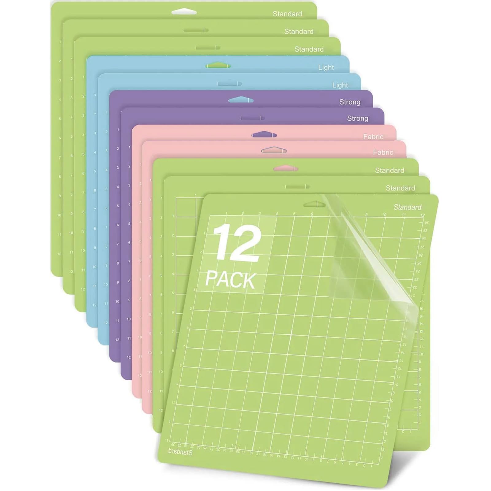 Srunffe Cutting Mats for Cricut Maker/Maker 3/Explore 3/Air/Air 2, Variety Adhesive Replacement Cut Mats compatible with Cricut Machines (Variety for cricut 12 * 12in 6pack, Variety)