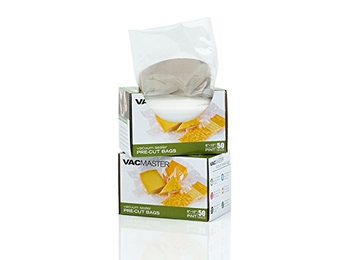 VacMaster Full Mesh Suction Vacuum Sealer 6 Inch by 10 Inch Pint Bags- 50 Per Box