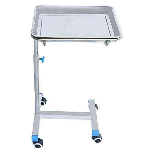 Medical Equipment Rolling Cart for Operating Room, Adjustable Height, Stainless Steel Surgical Tray Trolley with Universal Wheel, PIBM