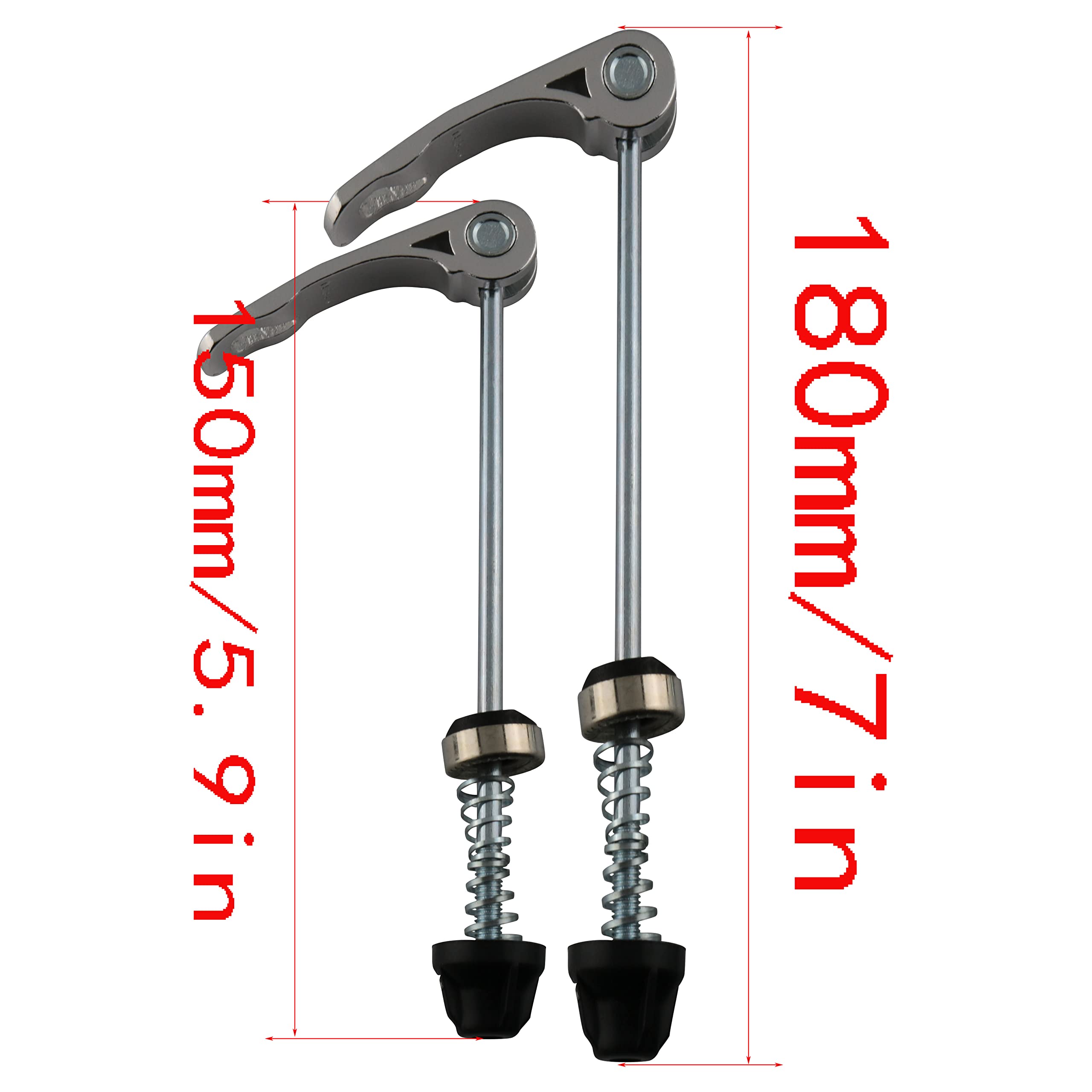 HSCGIN MTB Quick Release Skewer 1 Pair Silver Quick Release Skewer Clip Bolt Lever Axle Road Mountain Bicycle Wheel Hub Front and Rear Clip Bolt Lever Axle Set