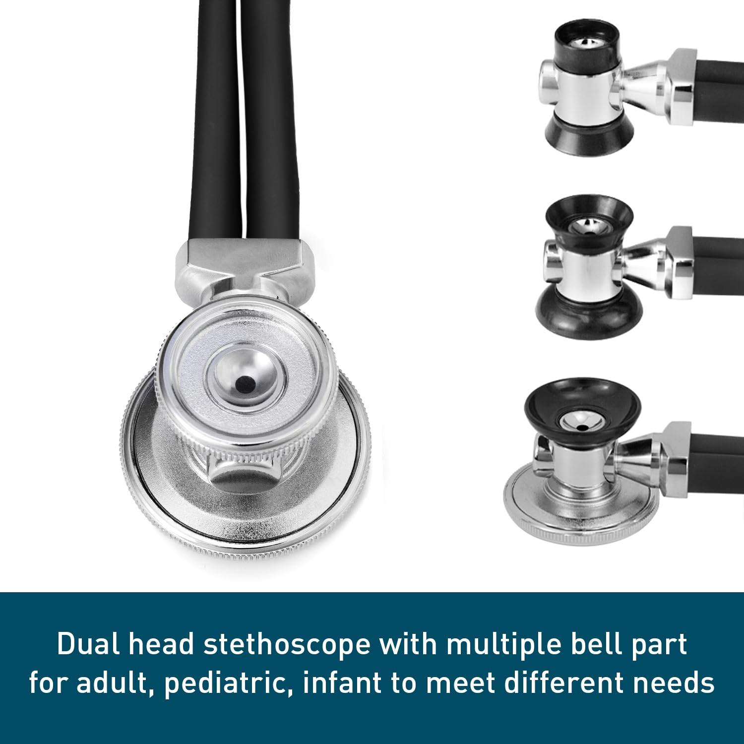 SCIAN Stethoscope Sprague Rappaport for Doctors, Nurses, Med Students, and Home Use, Multi-Functional Cardiology Stethoscope Dual Head with Adult, Pediatric, and Infant Convertible Bell