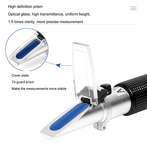 Liquor Refractometer, Alcohol Refractometer 0‑80% Range Accurate Data Calibration Screw Fast Measurement Adjustable Eyepiece for Beer Brewing