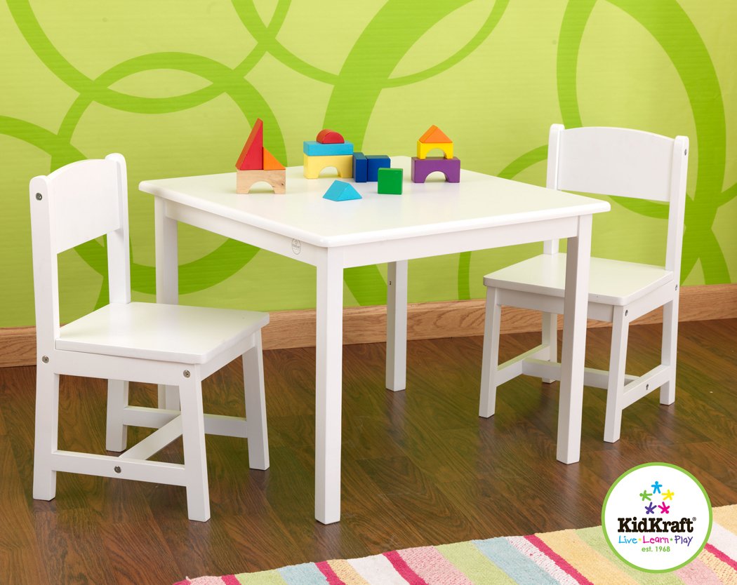 KidKraft Wooden Aspen Table & 2 Chair Set, Children's Furniture, White