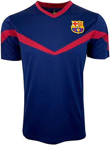 Icon Sports Youth Barcelona Training Jersey, Licensed Barcelona Soccer Shirt for Boys (XX-Small (Youth Large 10-12 Years)) Blue