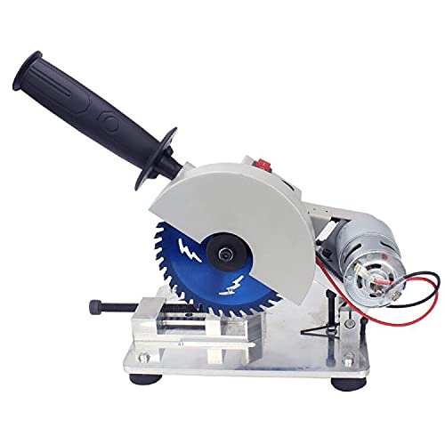 Mini Table Saw 4'' Portable Small Hobby Chop Saw 0-45° Angle Adjustable 9000r/min Woodworking Bench Cut-Off Saw Small Cutting Machine for Soft Metal, Iron Sheet, Wood, Plastic, Aluminum Alloy Cutting