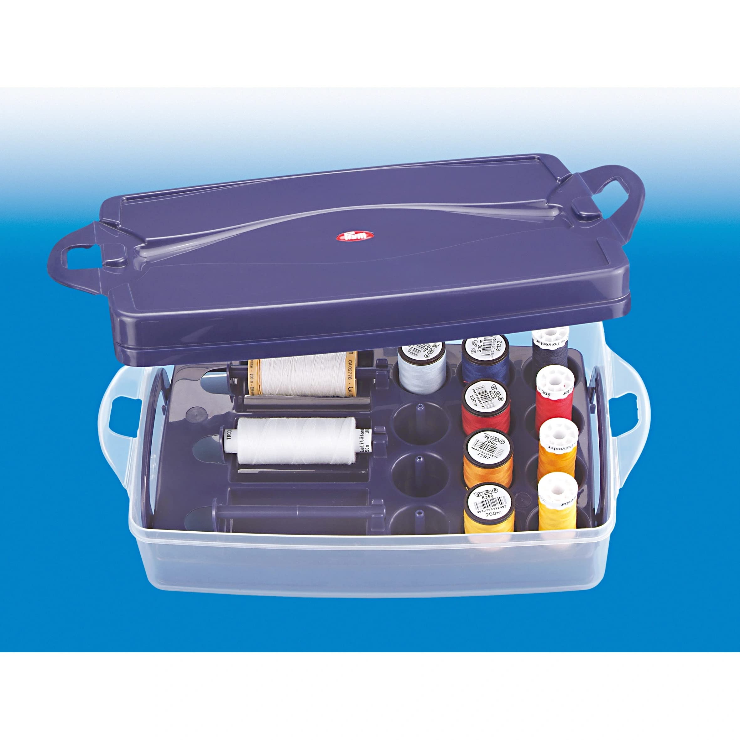 Prym Thread Sorting Inserts, Clear Click Box, 24 x 16,5 x 8 cm, Violet