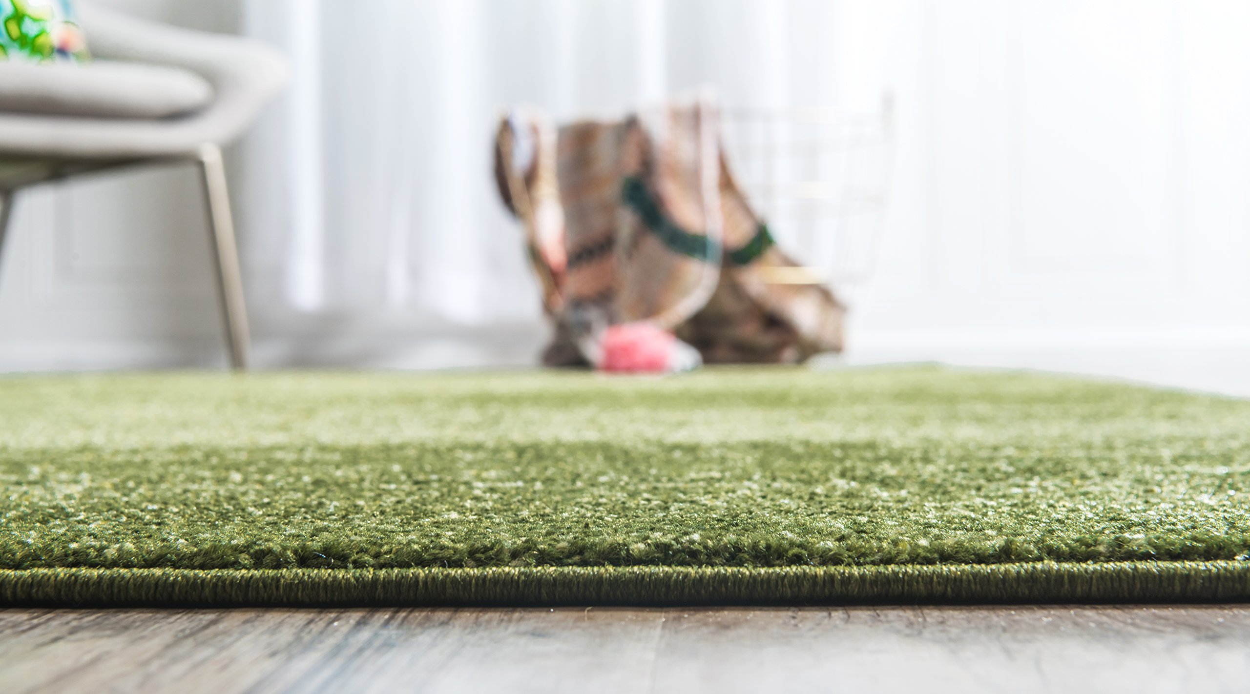 Unique Loom Del Mar Collection Area Rug - Lucille (6' 1" x 9' Rectangle, Green/ Hunter Green)