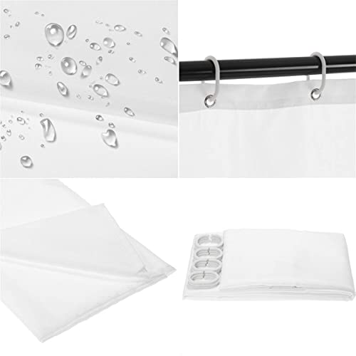 ROUAA Basalt Stones Reflecting on Water with Floral Shower Curtains Sets Cloth Fabric Bathroom Decor 4 Pieces with Hooks (10,47" W×70.8" L(120cm×180cm))
