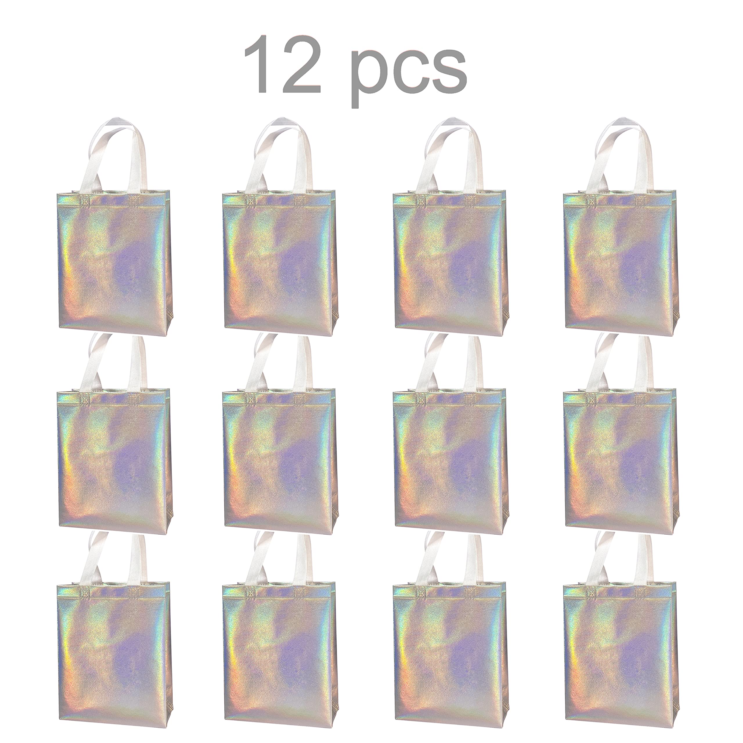 LOOKSGO 12 Pcs Non-woven Reusable Gift Bags With Handles for Party Favor 8W x 4L x10H Size