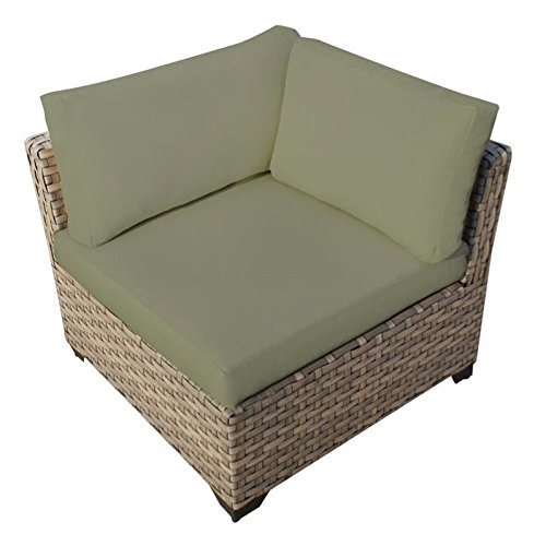 TKC Monterey Outdoor Wicker Corner Chair in Cilantro