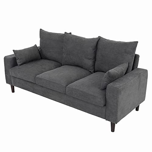 Panana Modern Sofa Couch for Living Room Sofa Couch 3 Seater in Linen Fabric Grey