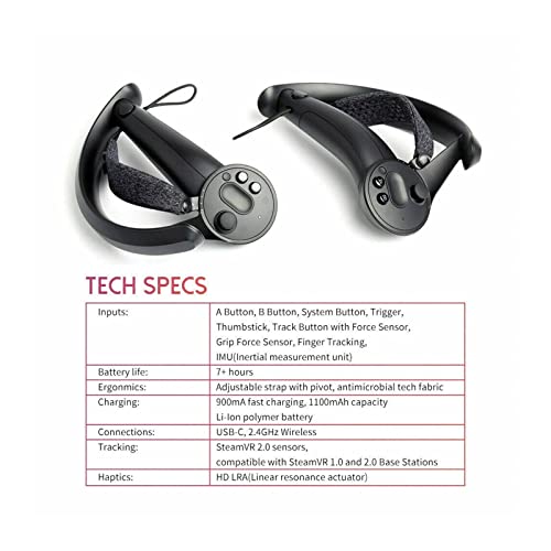 KSHAAR Valve Index Knuckles Full VR Kit Headset, Base Stations Controllers steam VR Games Handle Compatible with HTC Vive/Vive Pro (Color : Only Headset)