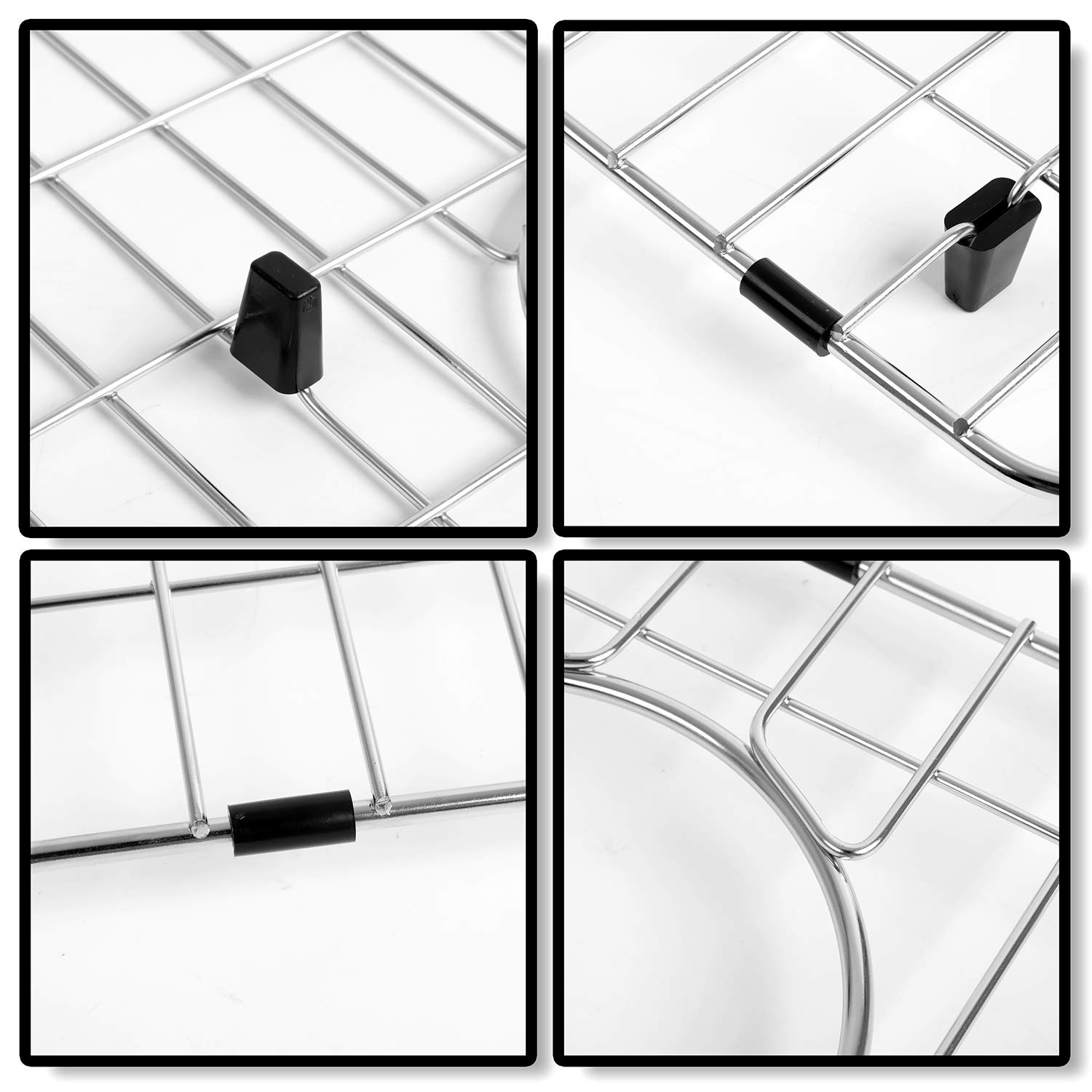 MONSINTA Stainless Steel Sink Grid and Protectors for Bottom of Kitchen Sink, 26" x 14" with Rear Drain for Single Sink Bowl