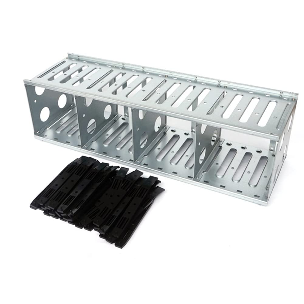 Nemeae New 16 Bay Hard Drive Cage 3.5 Inch Rustproof Hard Drive Tray Rack PC Classic Iron HDD Stacking Bracket for 12cm Fans A